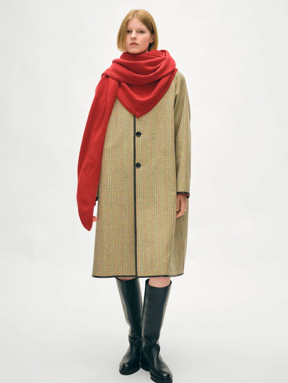merino cashmere triangle scarf - White + Warren
